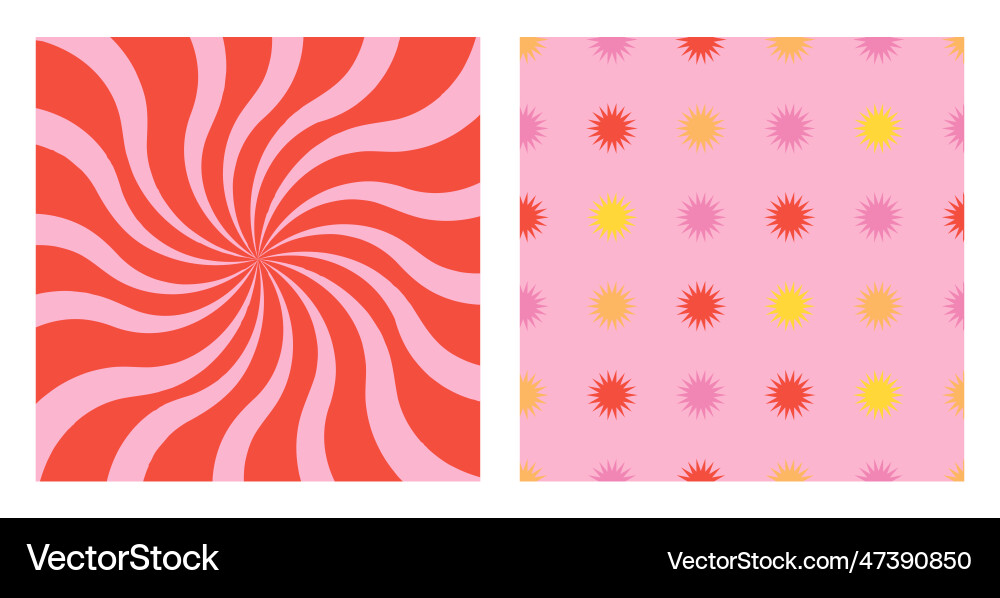 Groovy hippie retro patterns waves swirl twirl Vector Image