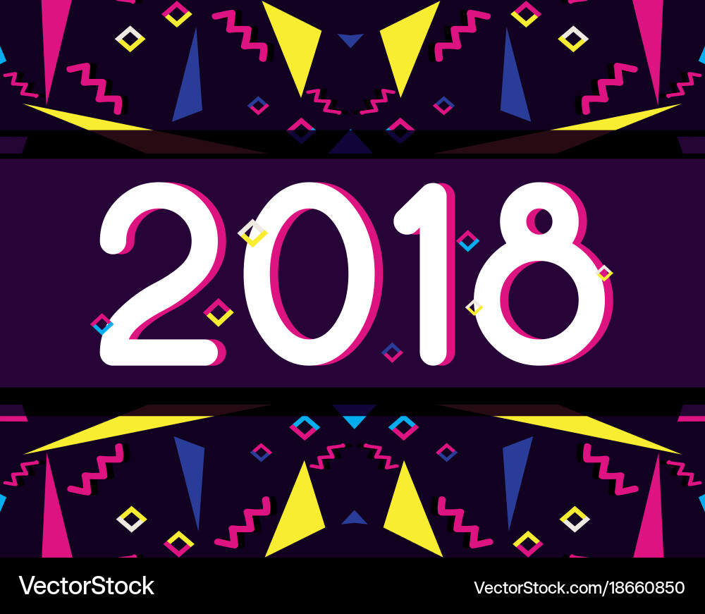 Happy new year figures background design Vector Image