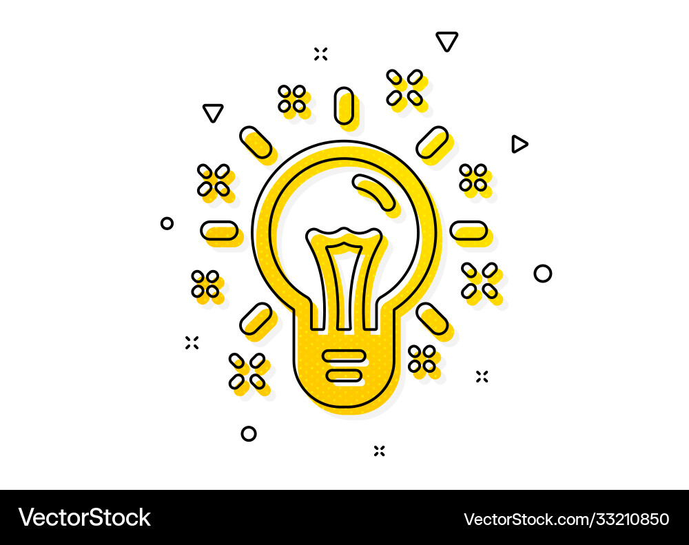 Idea icon light bulb or lamp sign Royalty Free Vector Image