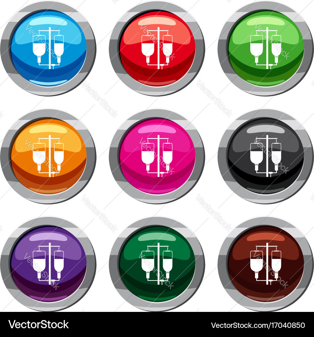 Intravenous infusion set 9 collection Royalty Free Vector