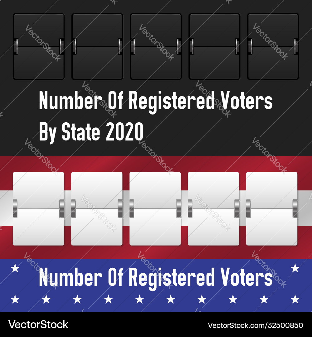 Mechanical counter number registered voters by Vector Image
