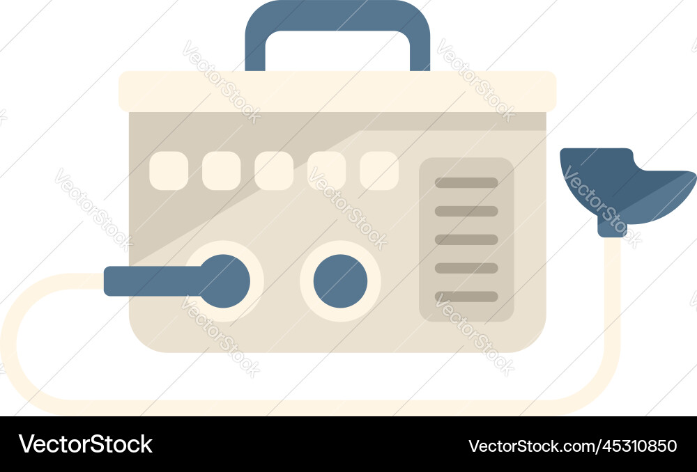 Medical machine icon flat respiratory Royalty Free Vector