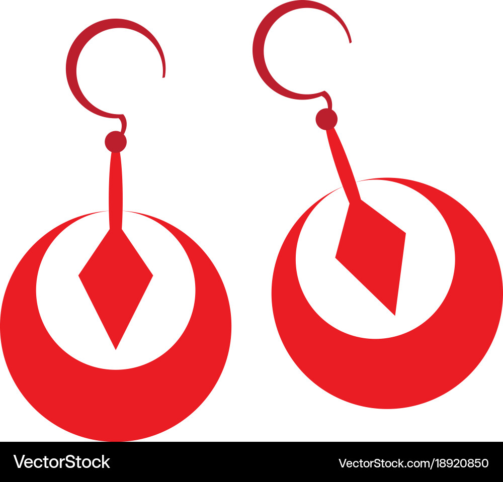 Pair of earrings Royalty Free Vector Image - VectorStock