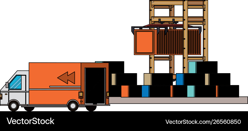 Shipping logistic delivery cargo cartoon Vector Image
