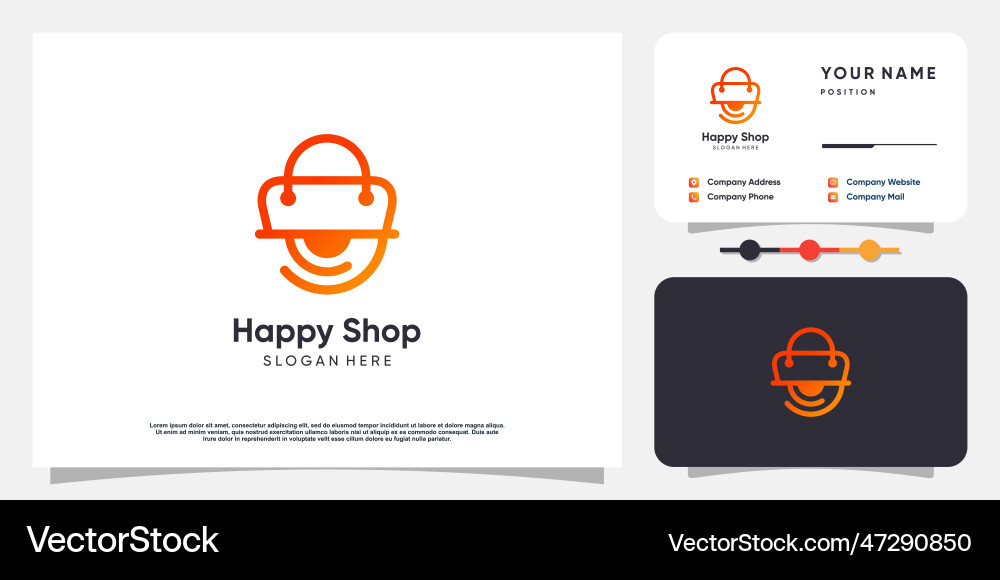 Shop logo design template with unique concept idea