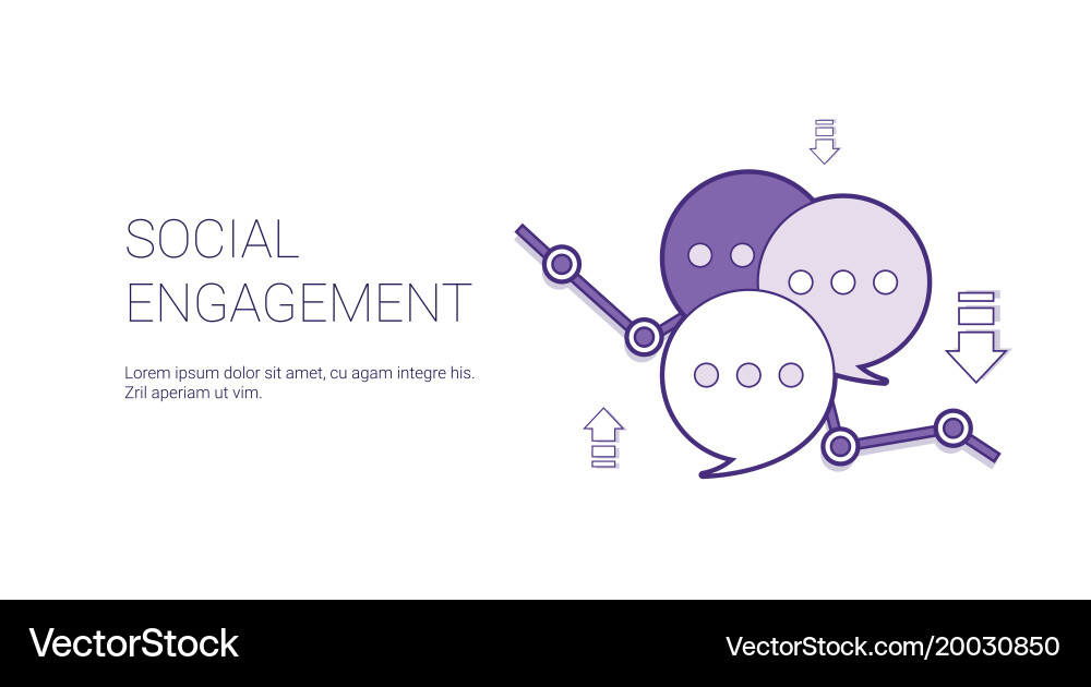 Social engagement web banner with copy space Vector Image