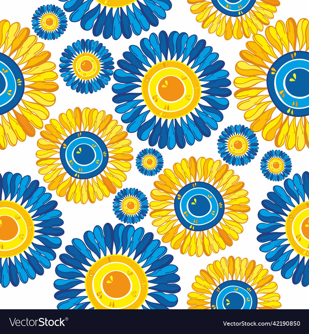Sunflower pattern Royalty Free Vector Image - VectorStock