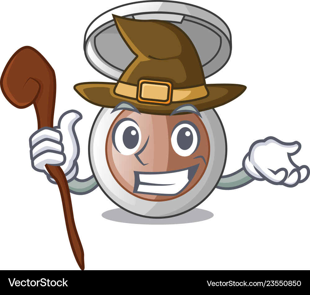 Witch cartoon powder above dressing table Vector Image