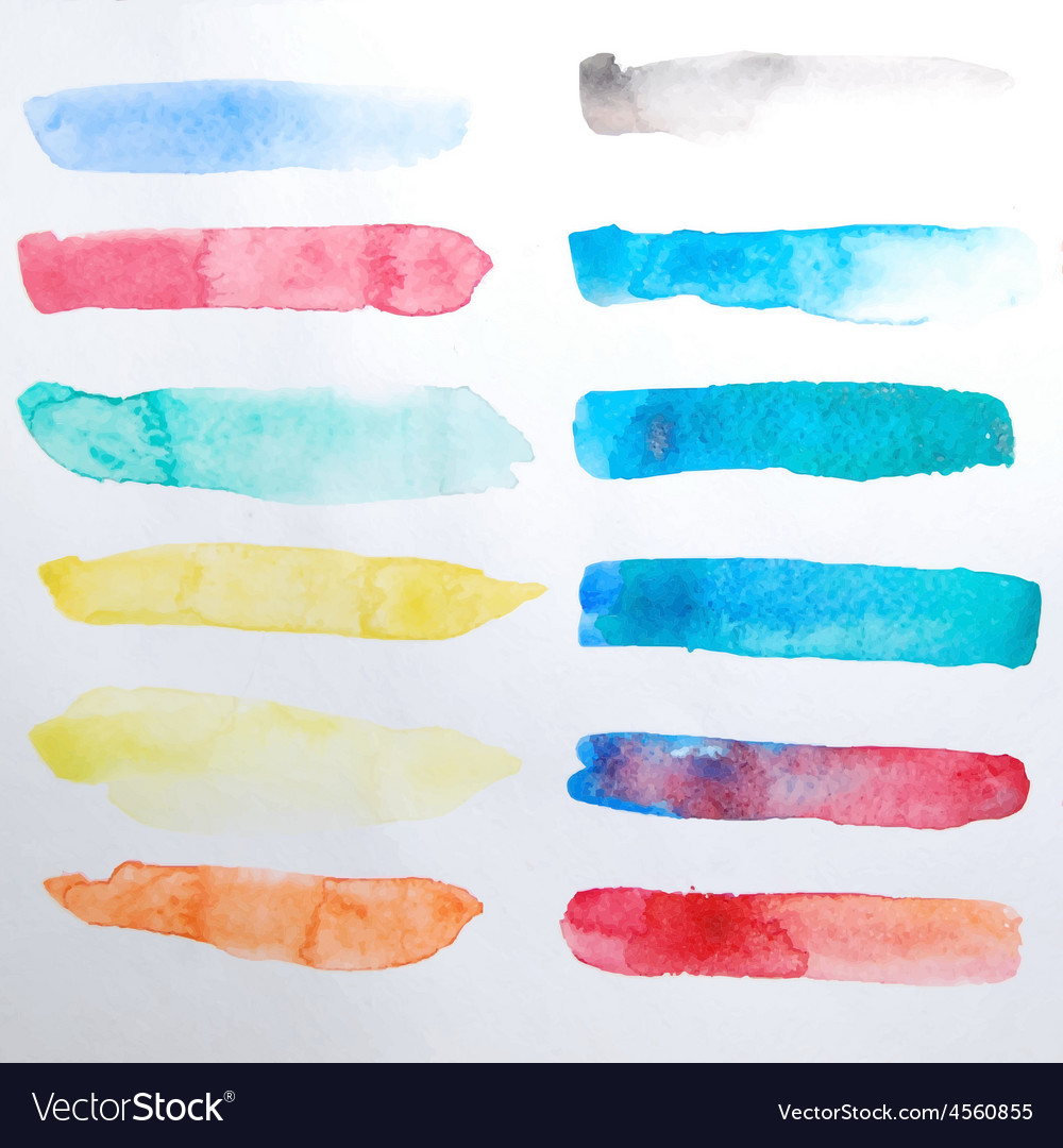 Abstract Watercolor Shapes Set For Background Vector Image