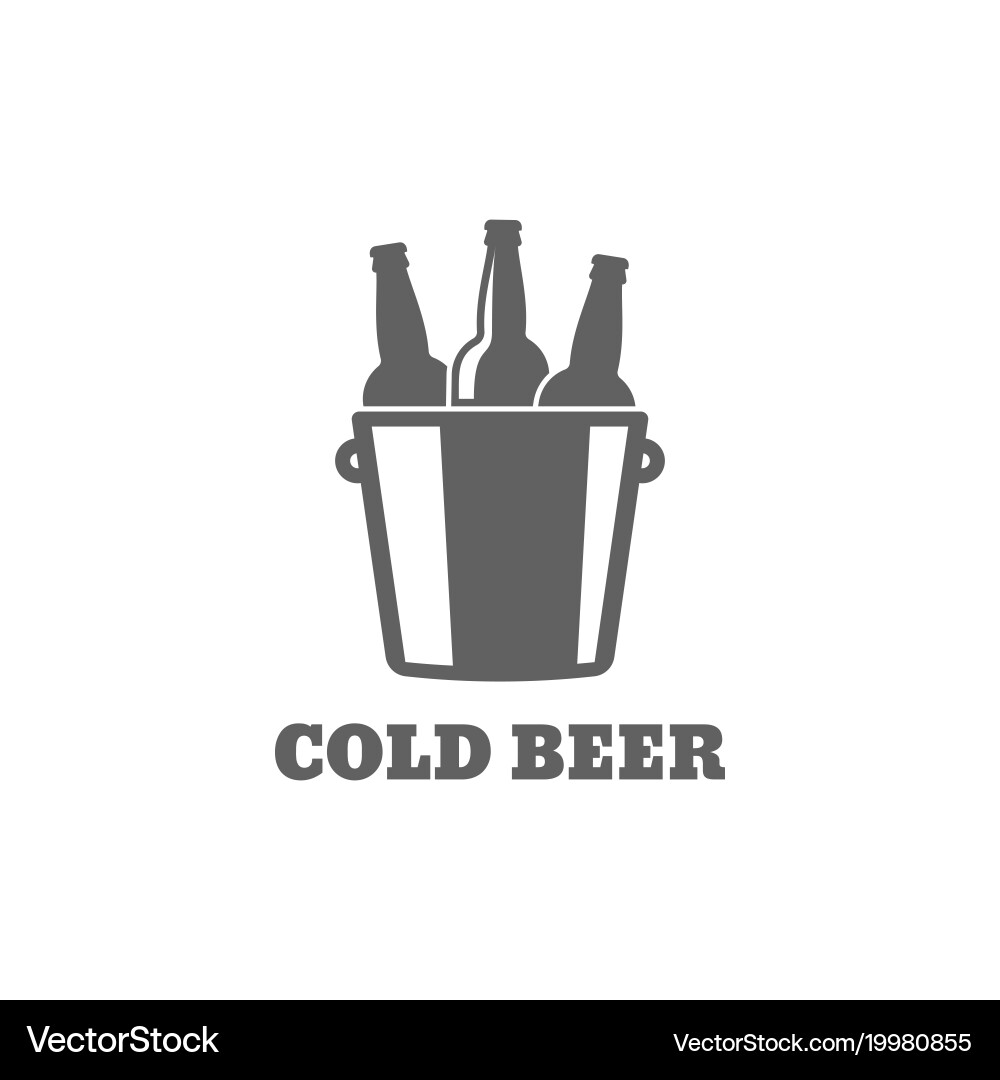Beer bottle logo cold beer icon on white Vector Image