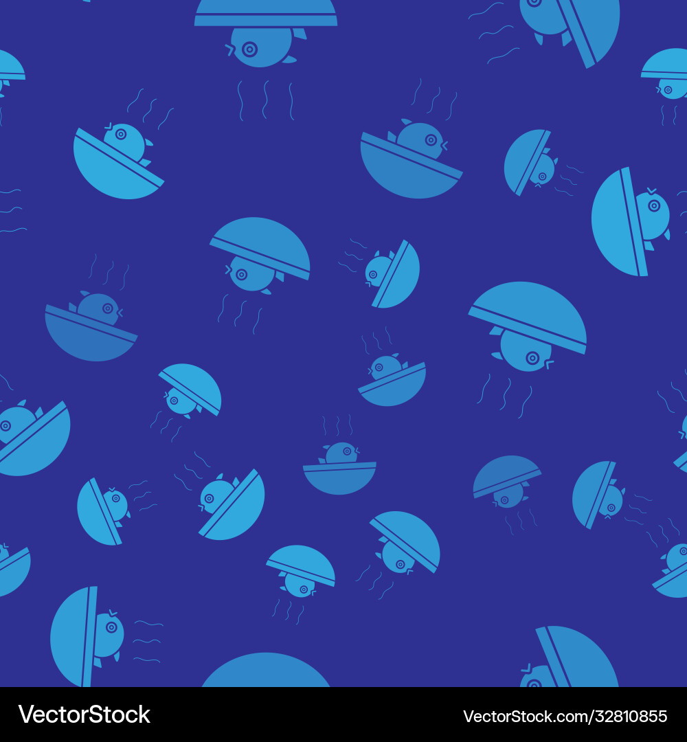 Blue puffer fish soup icon isolated seamless Vector Image
