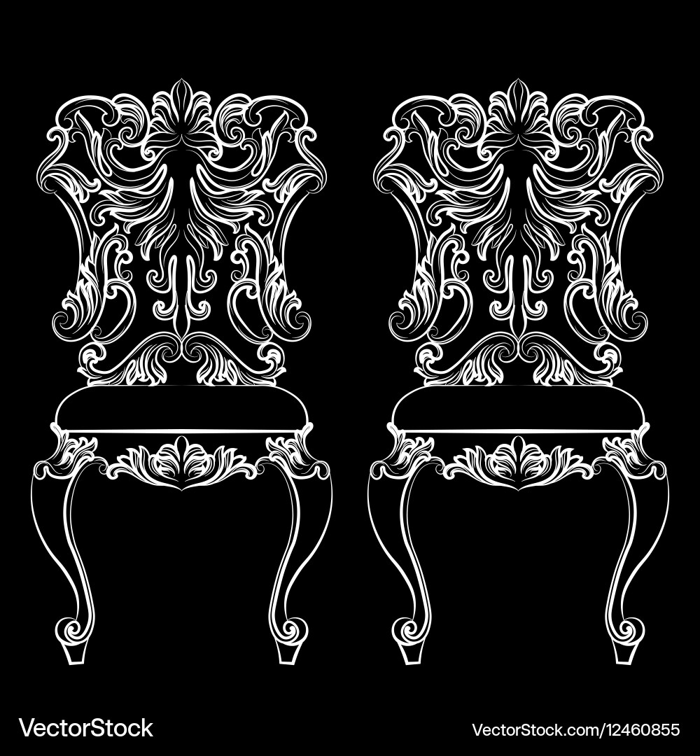 Fabulous rich baroque rococo chair Royalty Free Vector Image