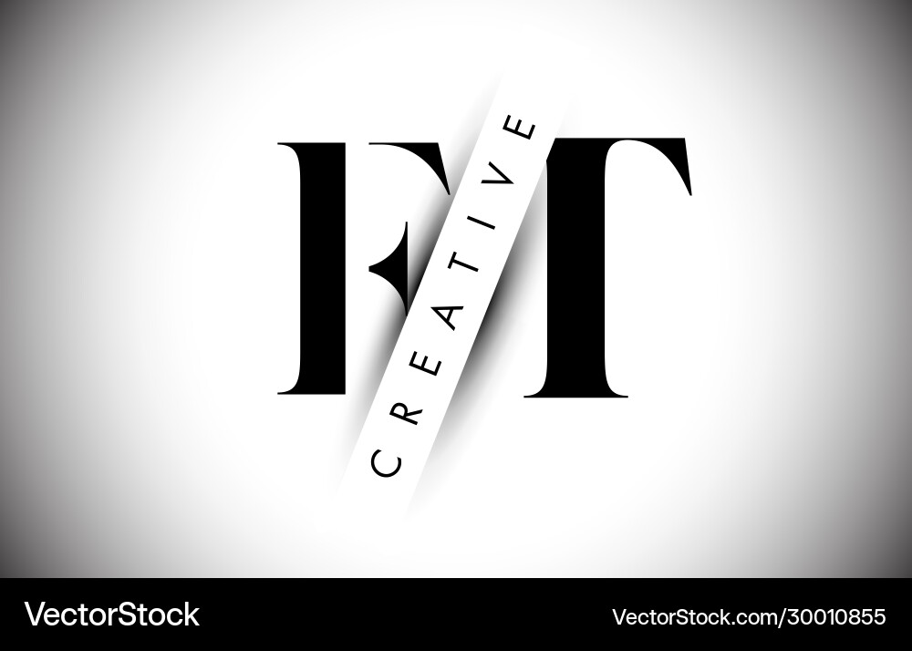 Ft f t letter logo with creative shadow cut Vector Image