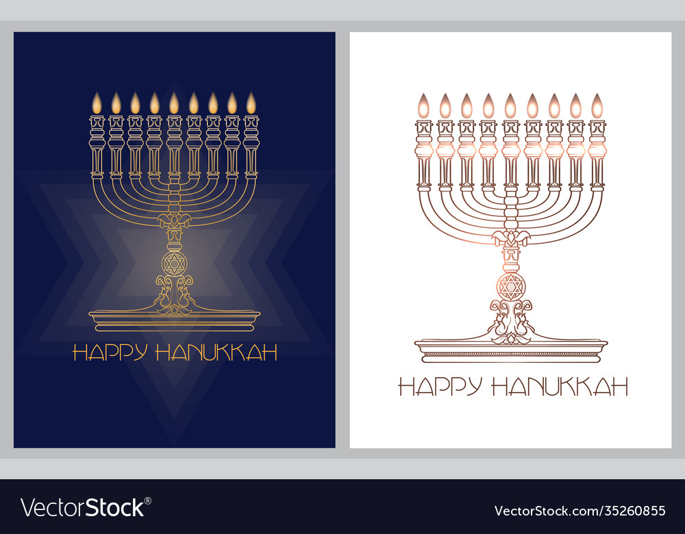 Happy hanukkah jewish holiday menorah Royalty Free Vector
