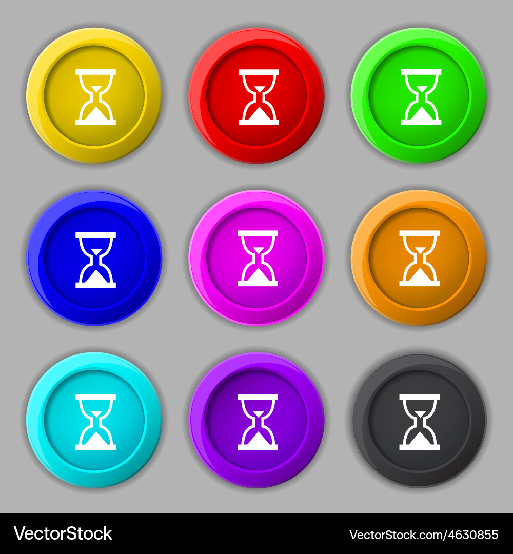 Hourglass sand timer icon sign symbol on nine Vector Image