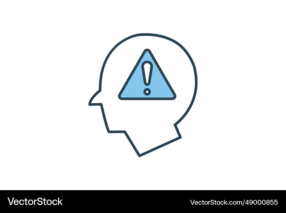 Idea error icon head with exclamation mark Vector Image