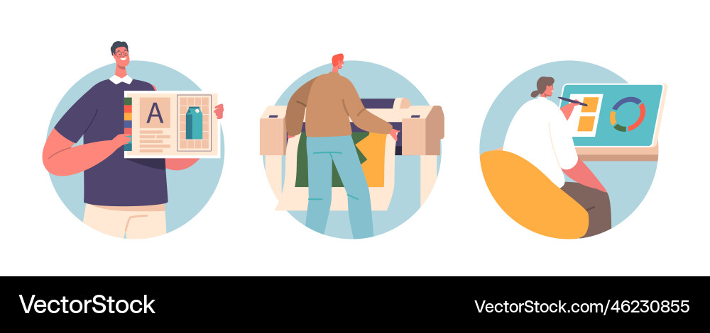 Printing house advertising agency polygraphy Vector Image