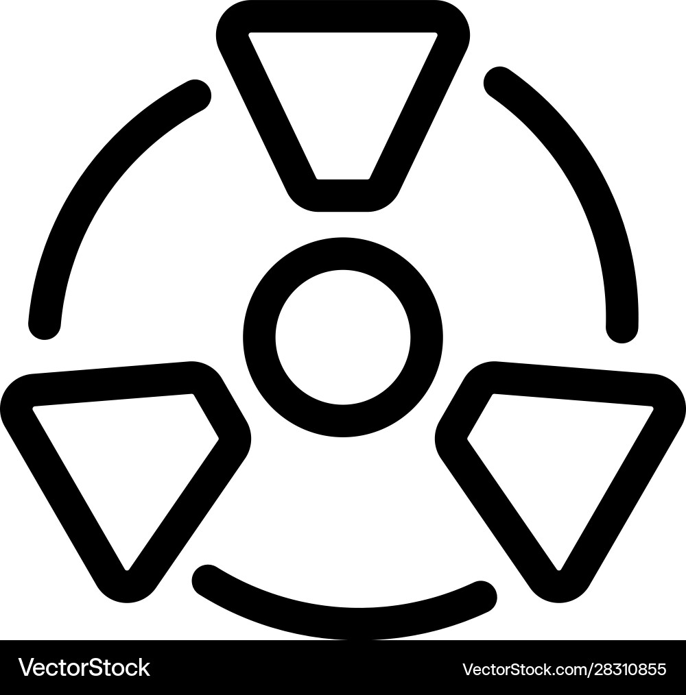 Radiation hazard icon isolated contour Royalty Free Vector