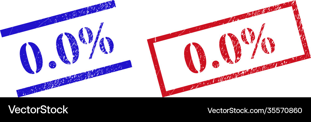 00 percents textured rubber seal stamps Royalty Free Vector
