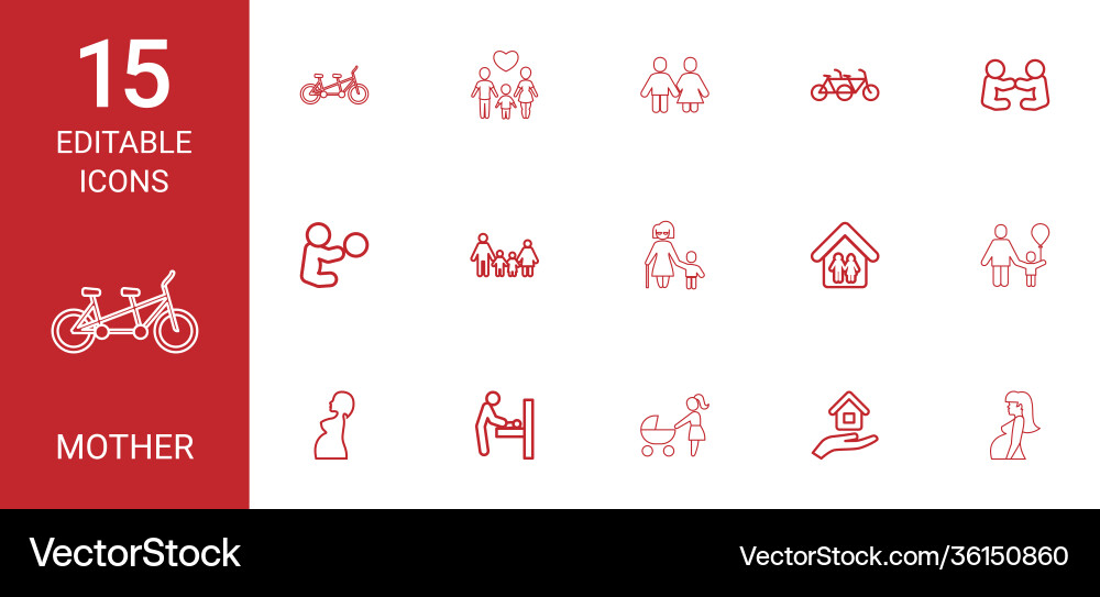 15 mother icons Royalty Free Vector Image - VectorStock