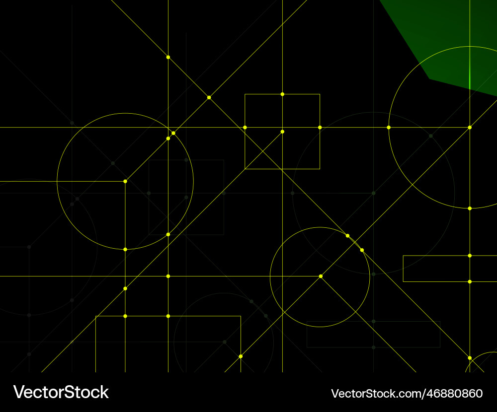 Abstract neon background of engineering drawing Vector Image