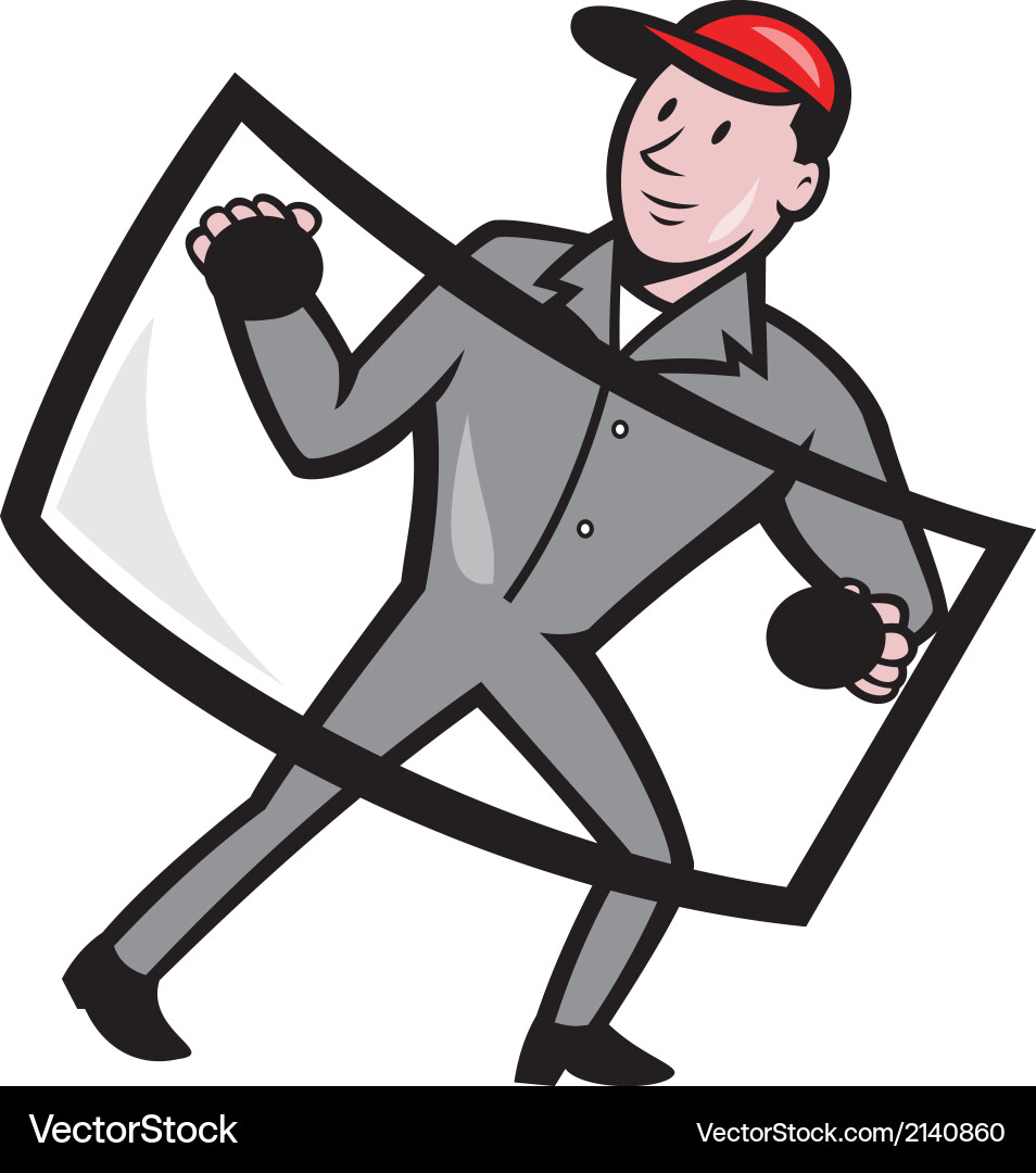Automotive glass installer front isolated Vector Image