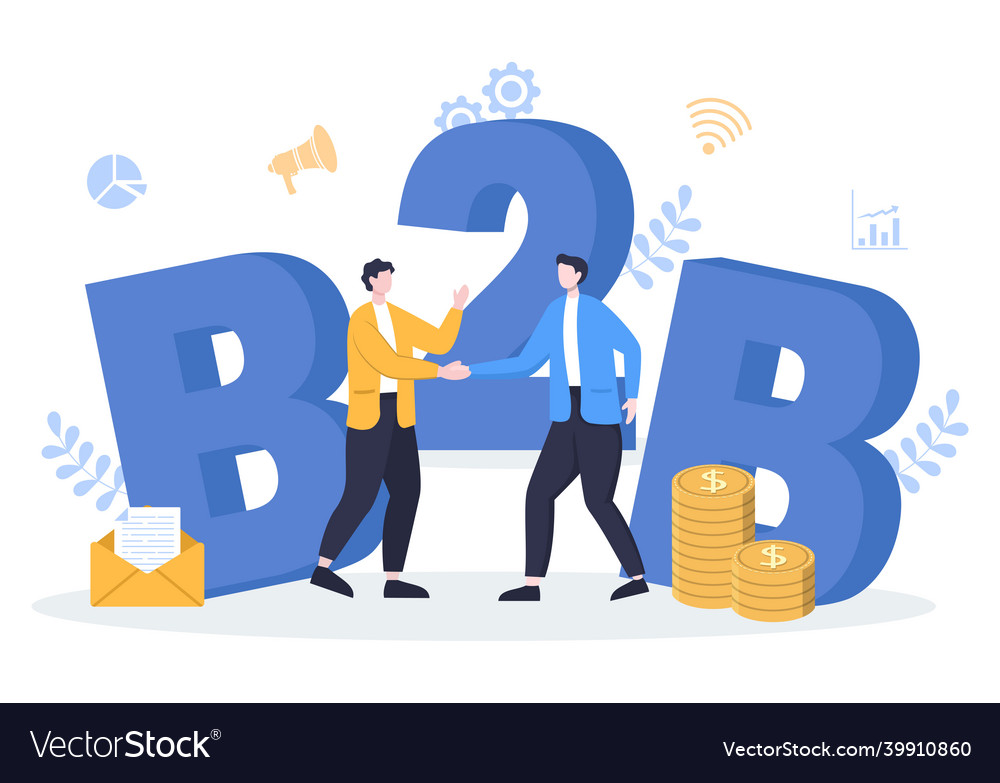 B2b or business to marketing Royalty Free Vector Image B2b or business to marketing Royalty Free Vector Image