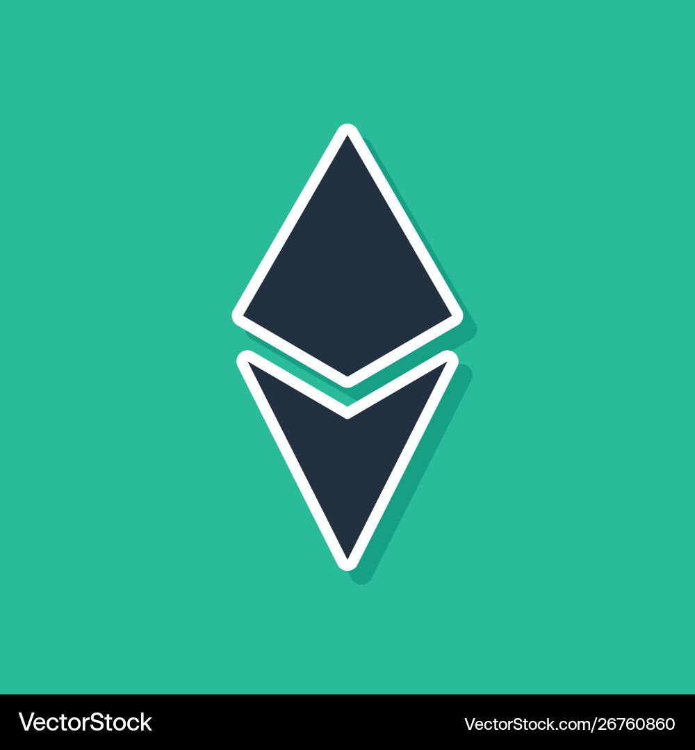 Blue cryptocurrency coin ethereum eth icon Vector Image