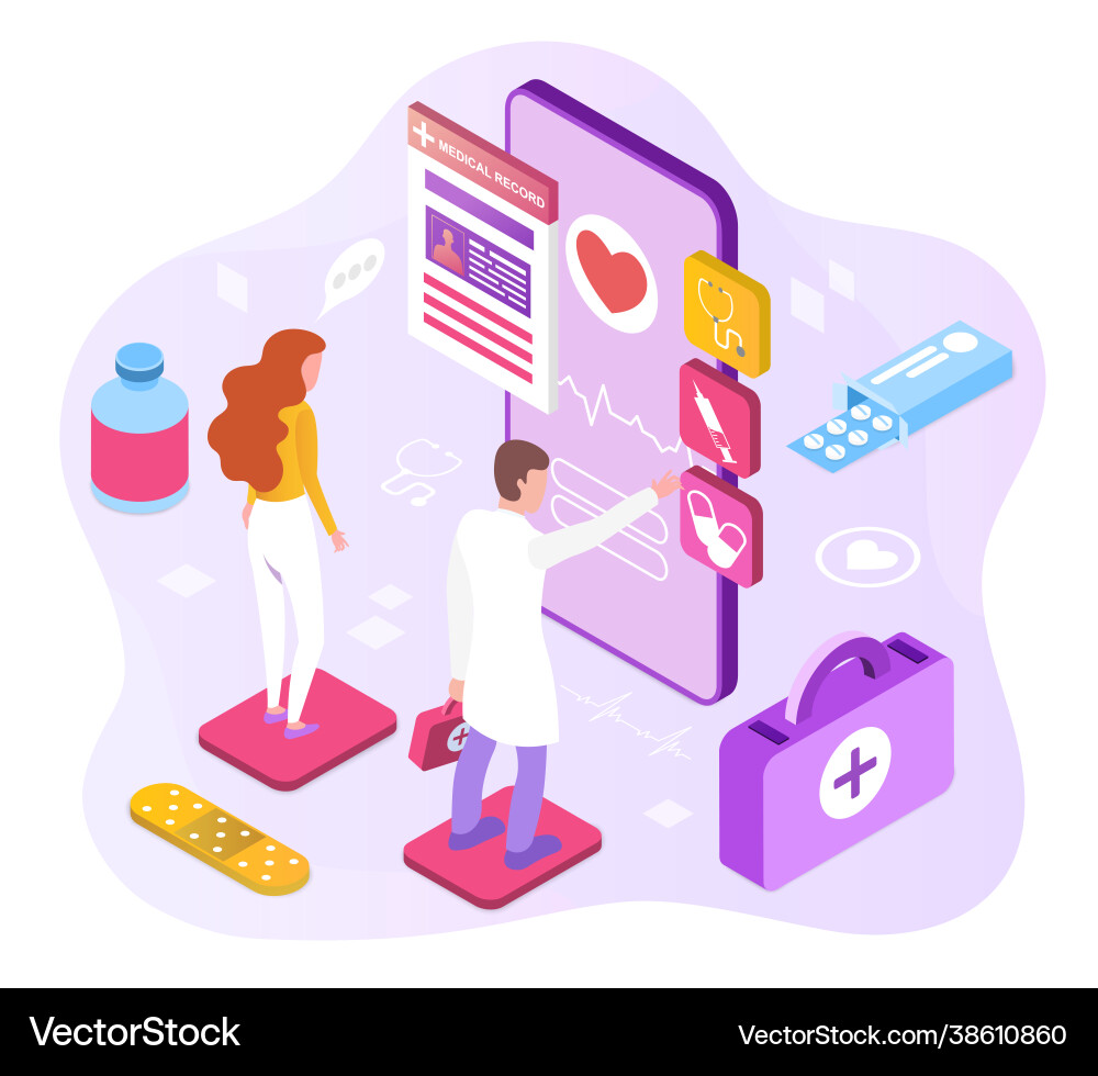Doctor advises patient concept Royalty Free Vector Image
