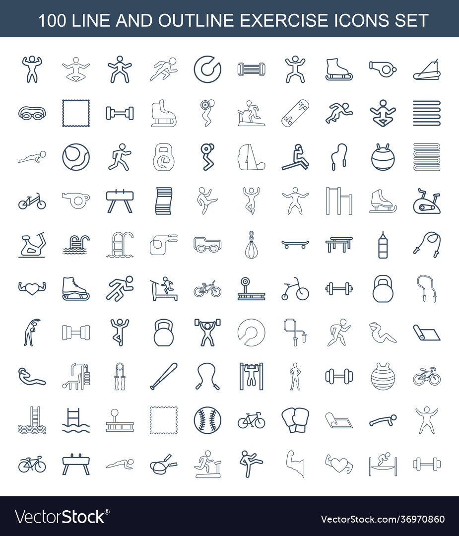 Exercise icons Royalty Free Vector Image - VectorStock