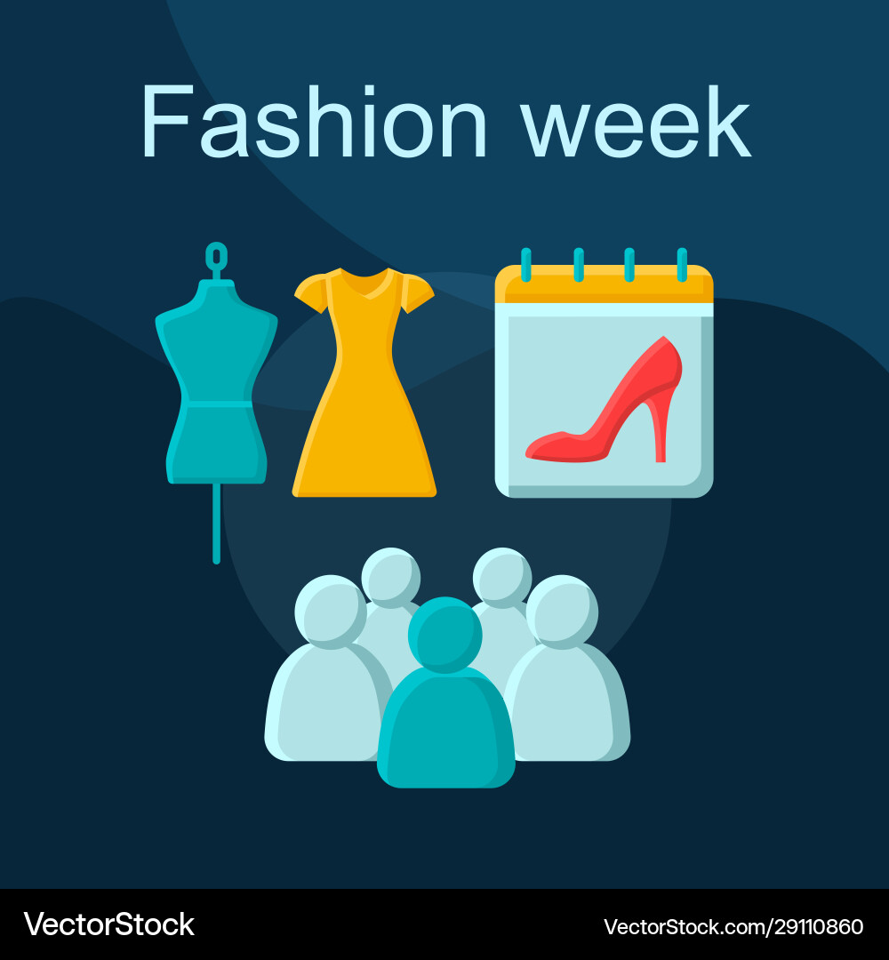 Fashion week flat concept icon Royalty Free Vector Image