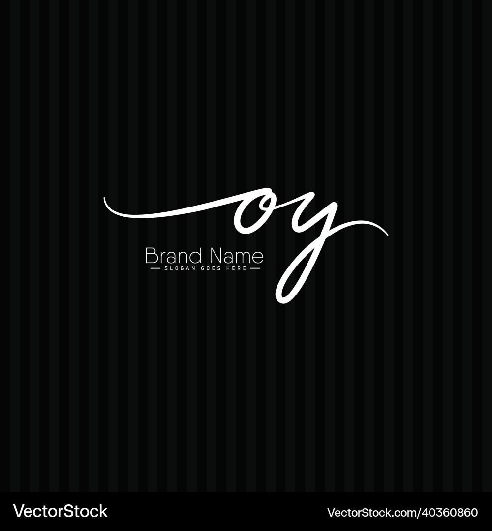Initial letter oy logo - hand drawn signature Vector Image