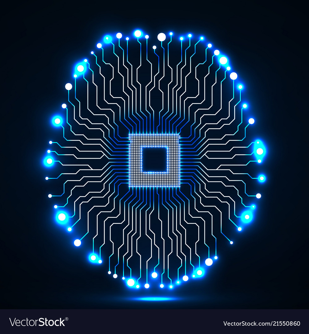 Neon brain cpu circuit board Royalty Free Vector Image Neon brain cpu circuit board Royalty Free Vector Image