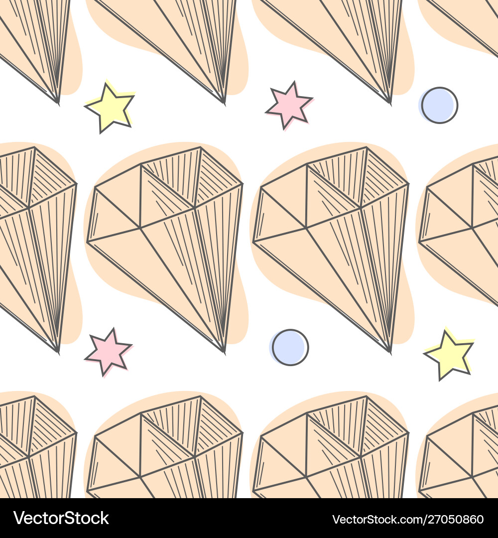Seamless colorful diamond gemstones background Vector Image
