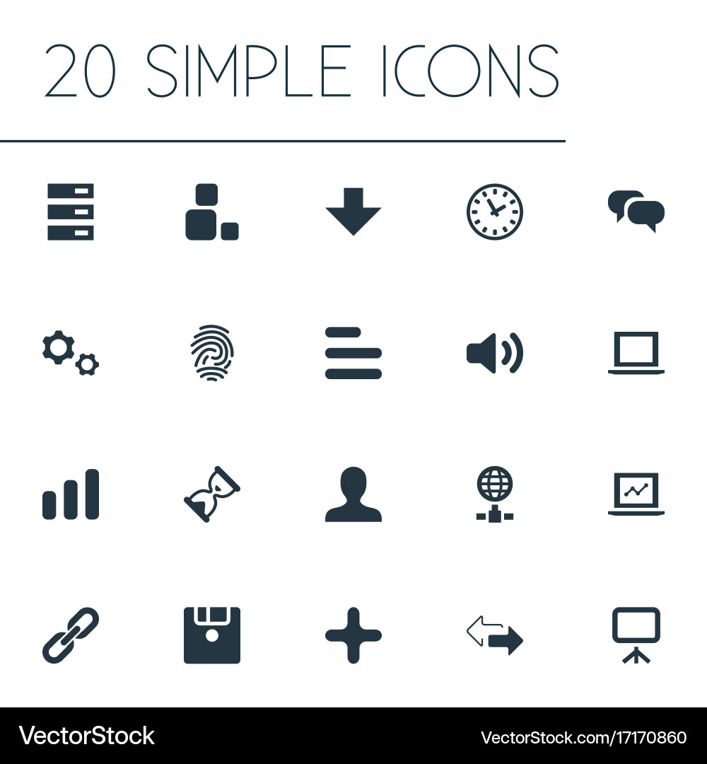 Set of simple practice icons Royalty Free Vector Image