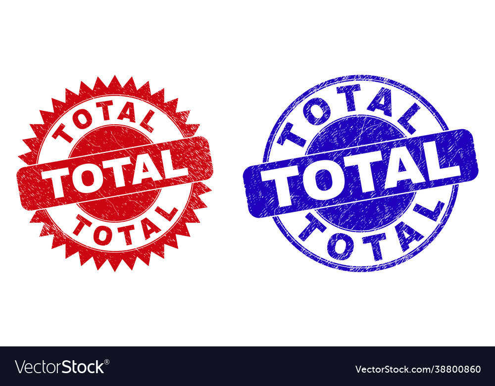 Total round and rosette seals with corroded style Vector Image