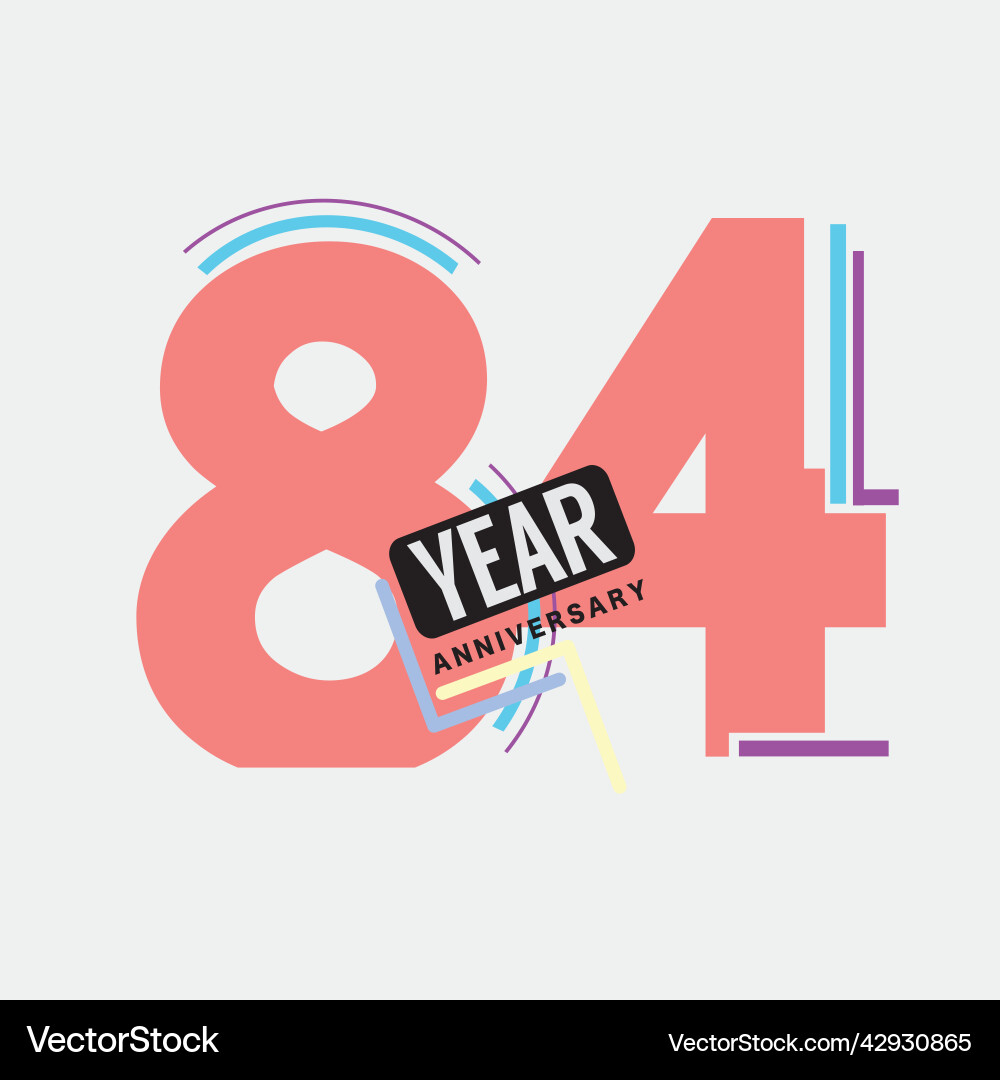 84th years anniversary logo birthday celebration Vector Image