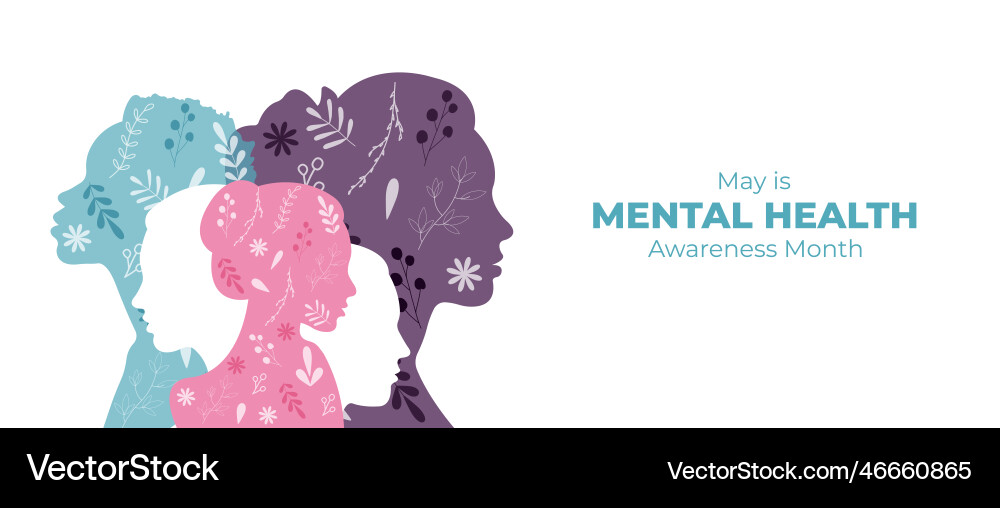 Banner about mental health20 Royalty Free Vector Image