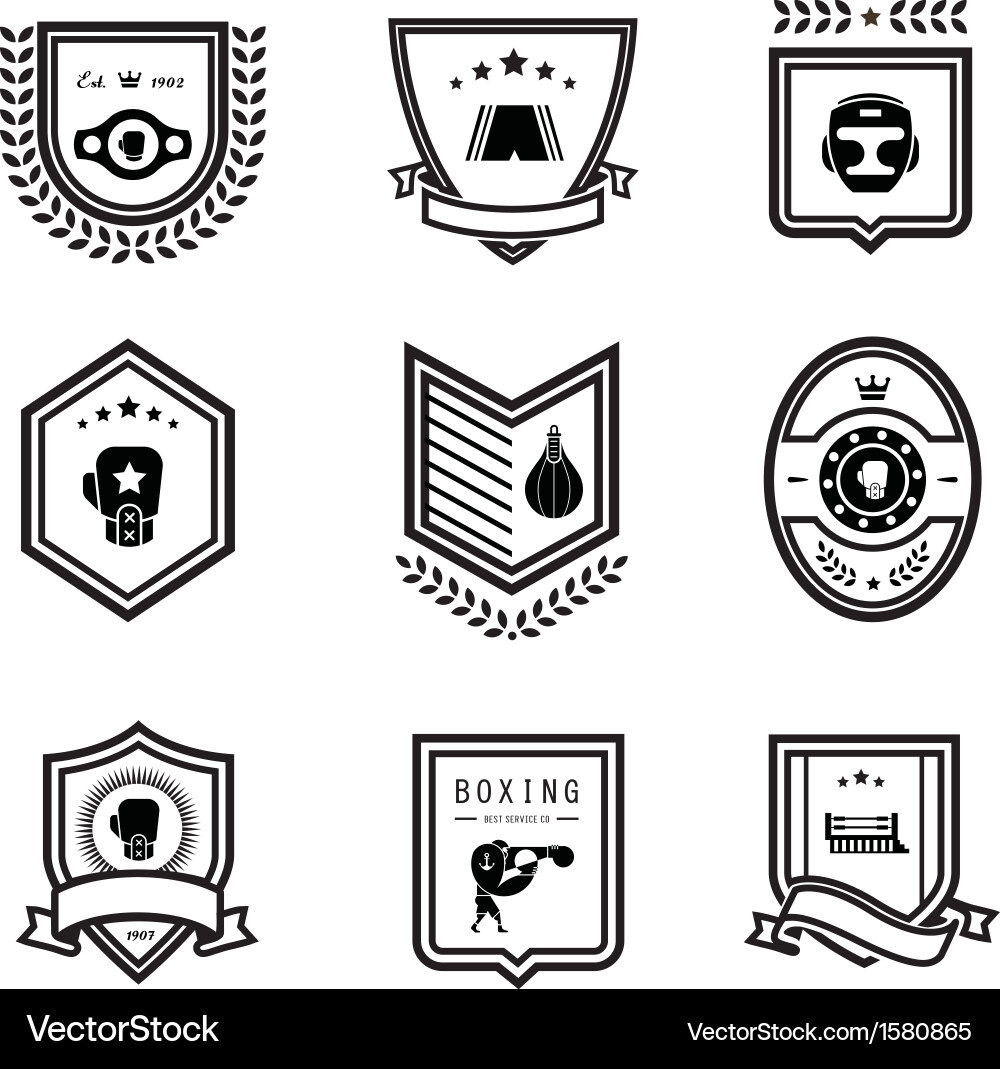 Boxing icons Royalty Free Vector Image - VectorStock