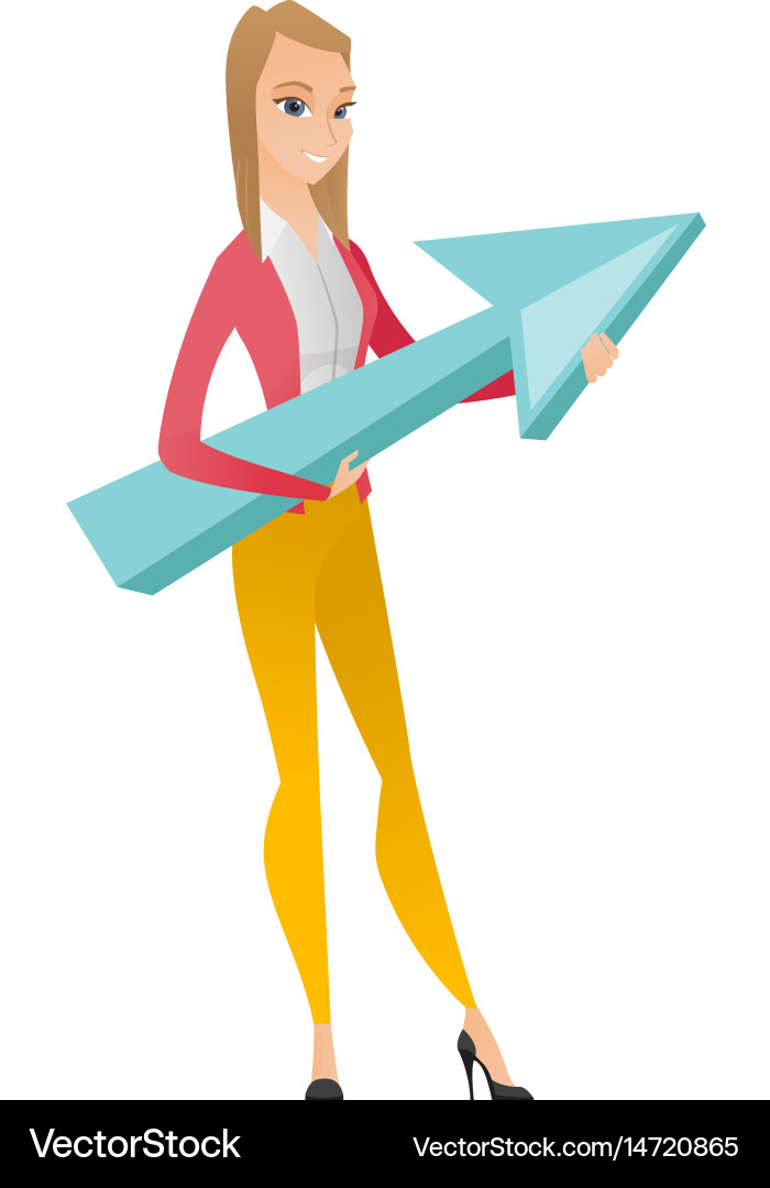 Business woman with growth graph Royalty Free Vector Image