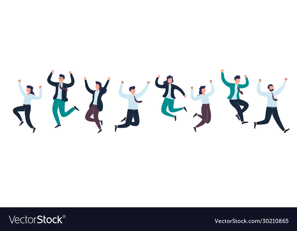 Cheerful group diverse business people team Vector Image