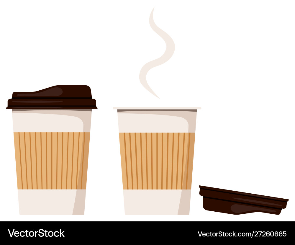 Disposable kraft brown white paper closed Vector Image