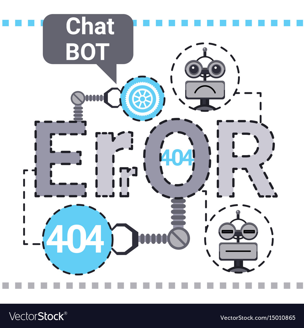 Free chat bot fixing error robot virtual Vector Image