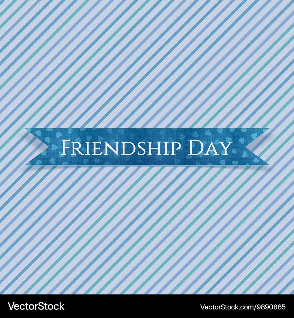 Friendship day realistic textile ribbon Royalty Free Vector
