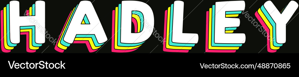 Hadley - retro rainbow typography faded style Vector Image