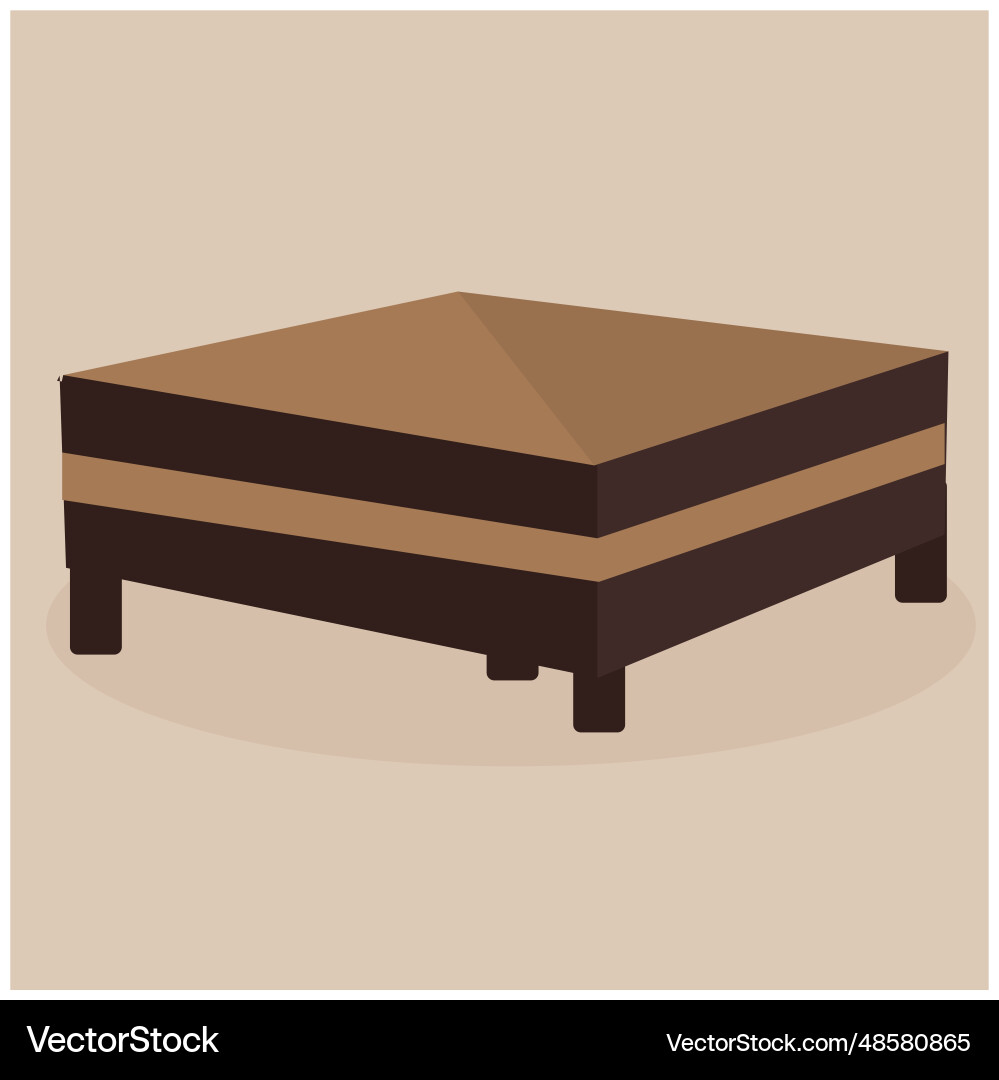 Image of wooden center table Royalty Free Vector Image
