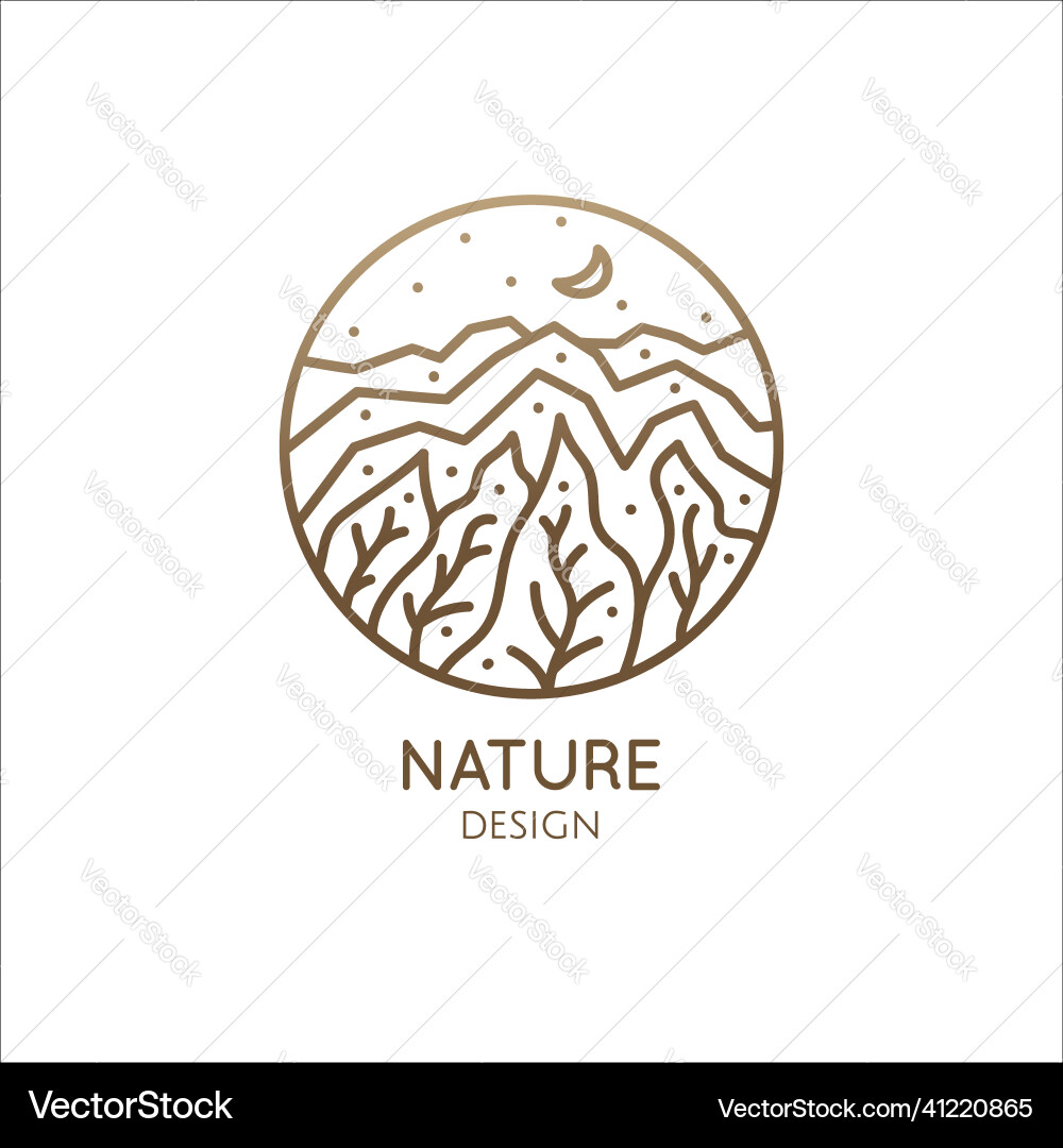Logo of nature elements ornamental Royalty Free Vector Image