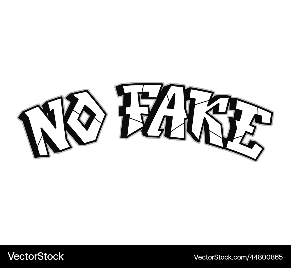 No fake word trippy psychedelic graffiti style Vector Image