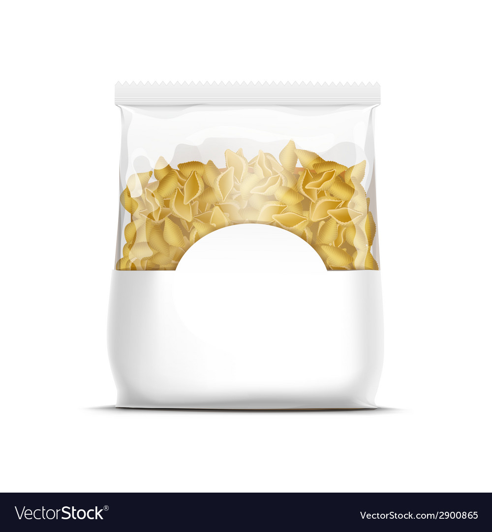 Pasta Shells Packaging Template Isolated Vector Image