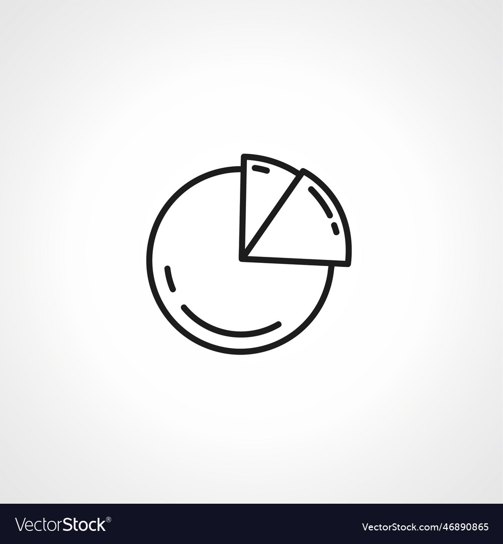 Pie chart statistics line icon circle segment Vector Image